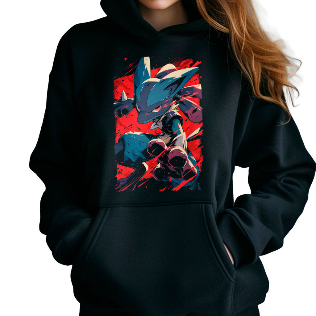 Polera Estampada Mujer Lucario Outline Pokemon Anime - Unika