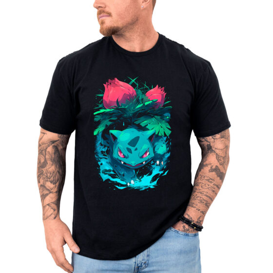Poleras Hombre Anime Ivysaur Solar Beam Para Gym - Unika