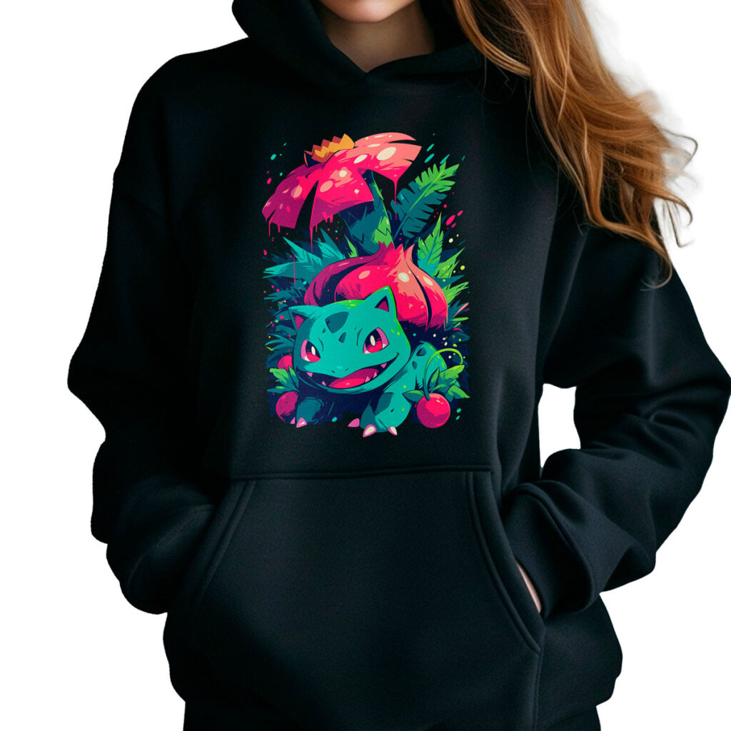 Poleron Anime Estampada Entrenador Ivysaur GRASS Pokemon Bl 03 - Unika