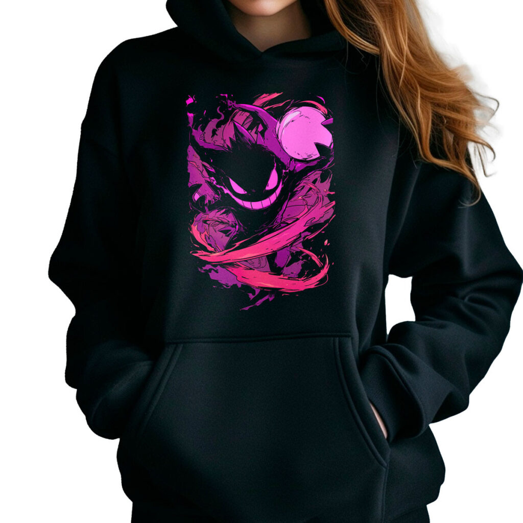 Polerones Anime Mujer Gastly Outline Drawing Pokémon - Unika Tienda Online