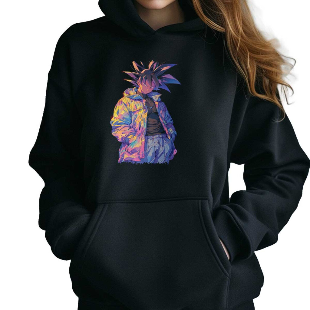 Polera Anime Mujer Surrealista Goten Outline Drawing - Unika